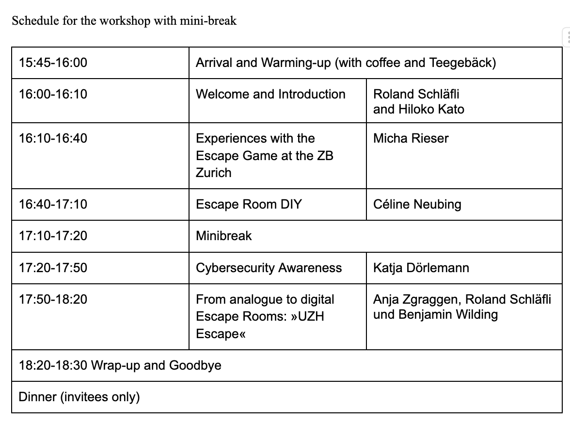Friday, September 29 – Workshop on Escape Rooms [Game-based Learning ...